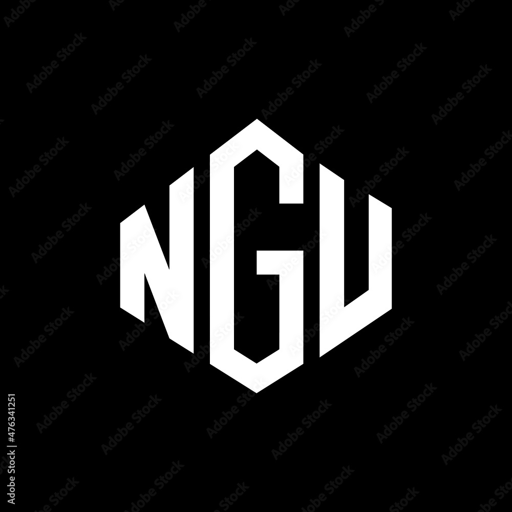 NGU letter logo design with polygon shape. NGU polygon and cube shape ...
