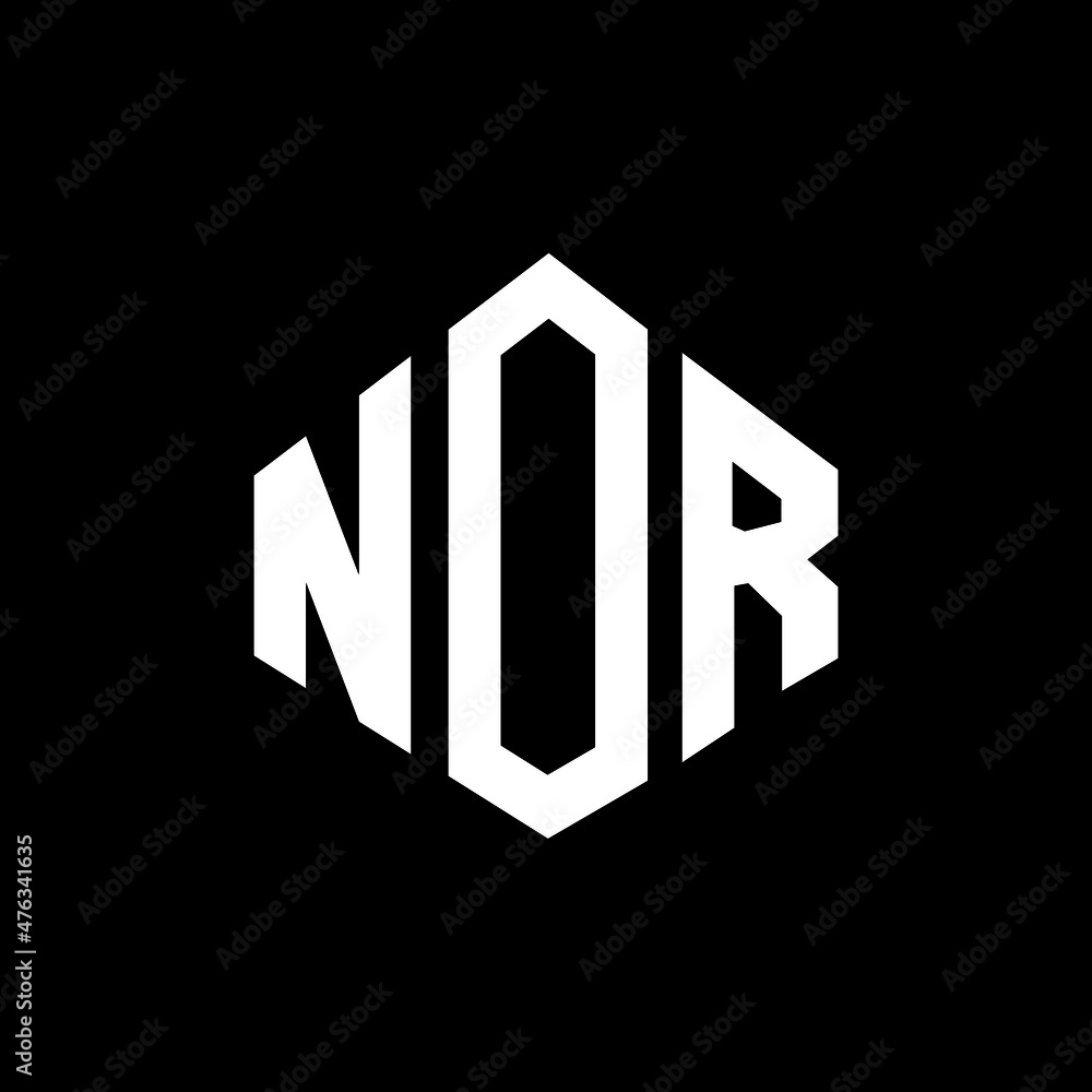 NOR letter logo design with polygon shape. NOR polygon and cube shape ...