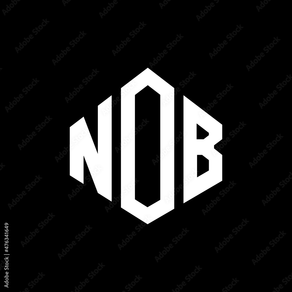 NOB letter logo design with polygon shape. NOB polygon and cube shape ...