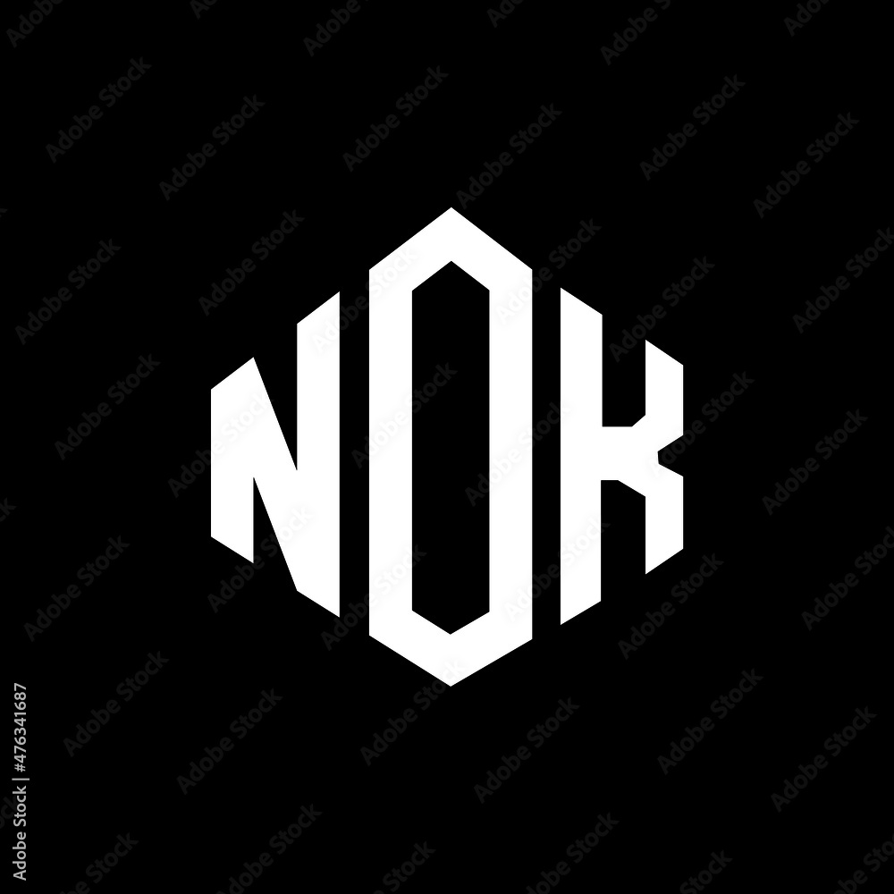 NOK letter logo design with polygon shape. NOK polygon and cube shape ...