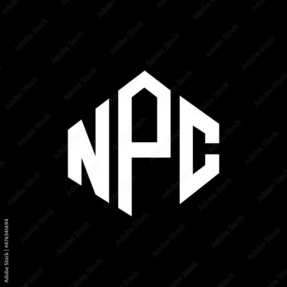 NPC letter logo design with polygon shape. NPC polygon and cube shape ...