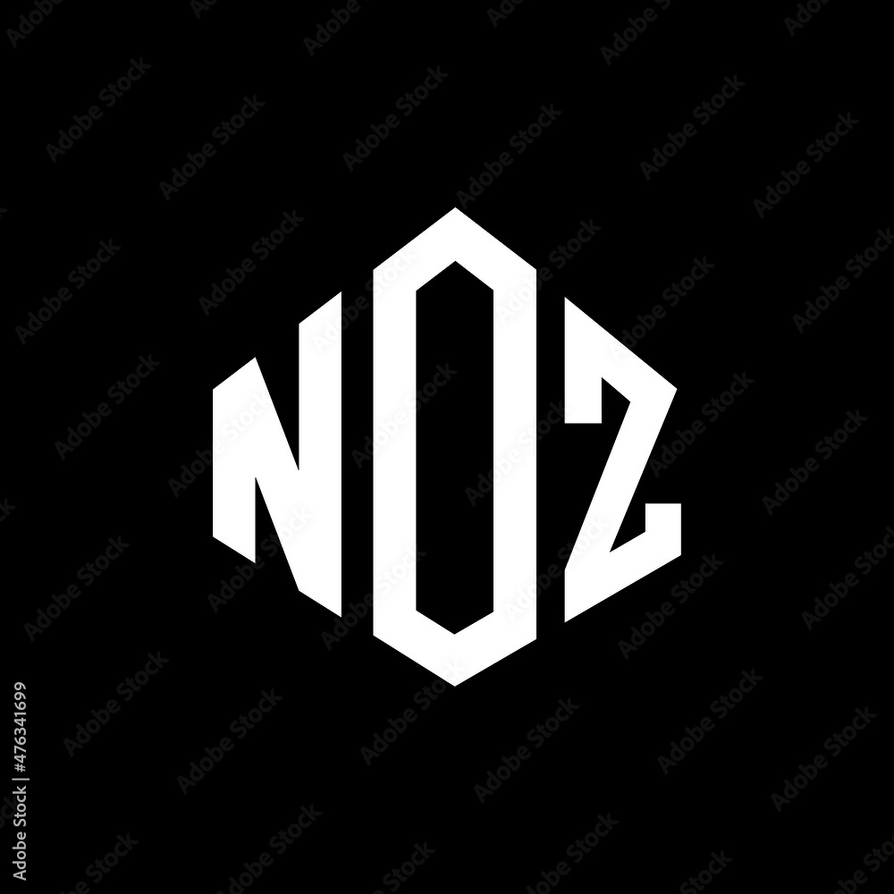 NOZ letter logo design with polygon shape. NOZ polygon and cube shape ...