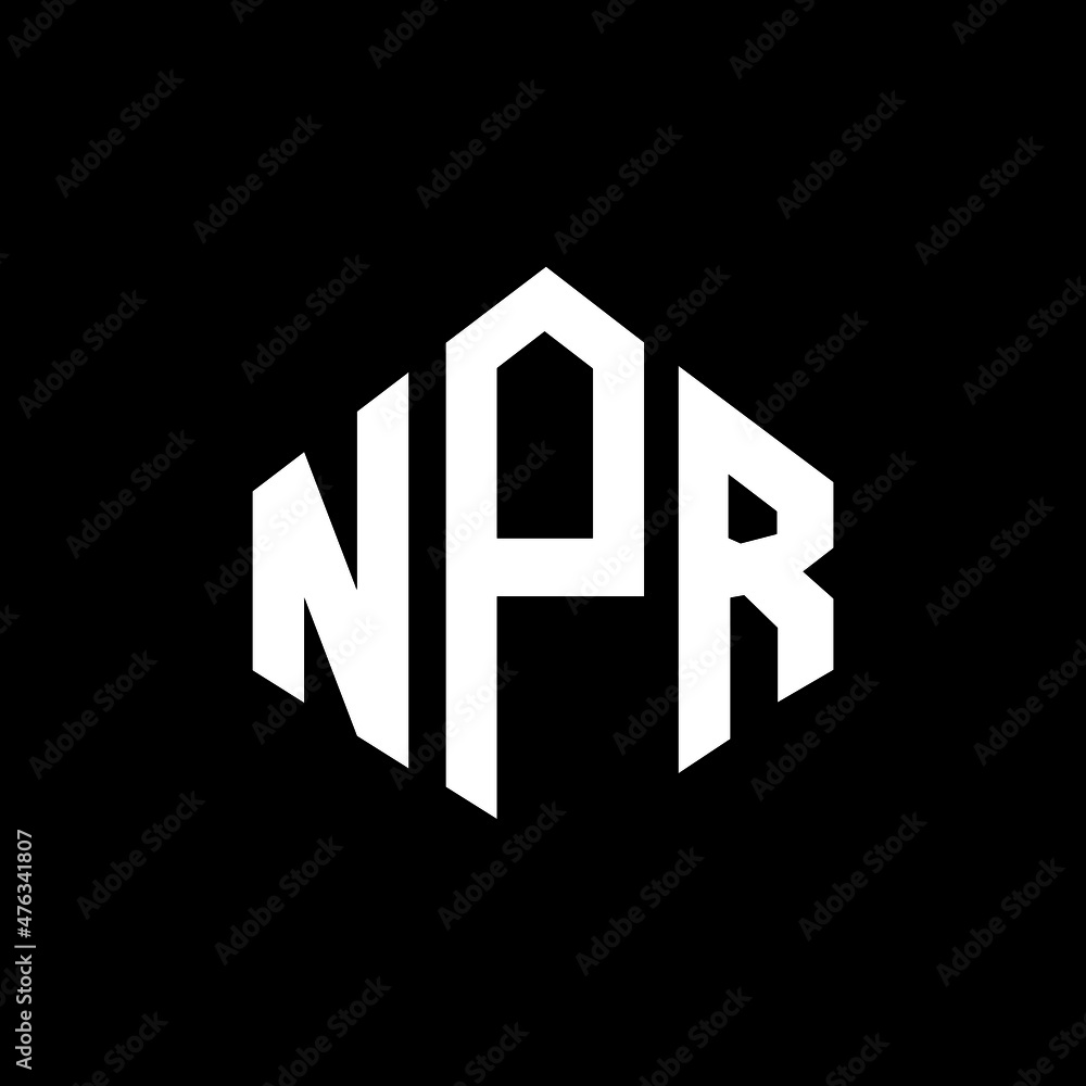 NPR letter logo design with polygon shape. NPR polygon and cube shape ...