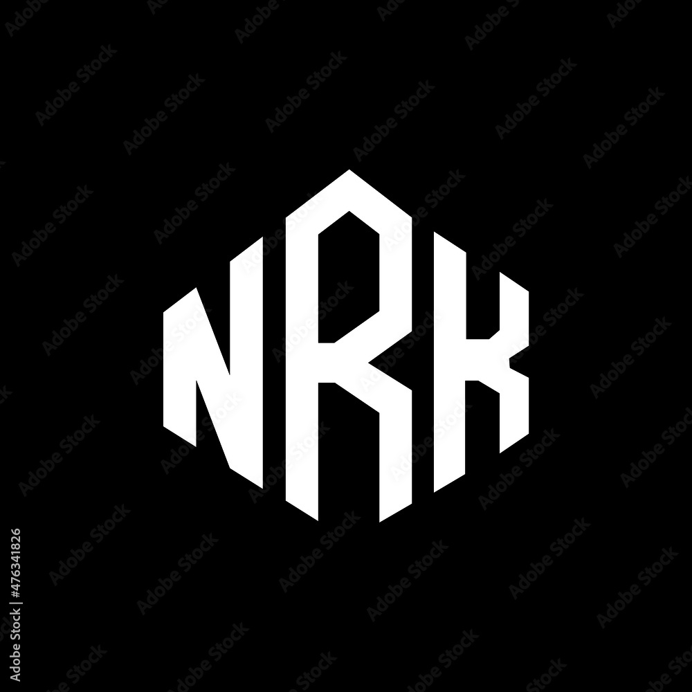 NRK letter logo design with polygon shape. NRK polygon and cube shape ...