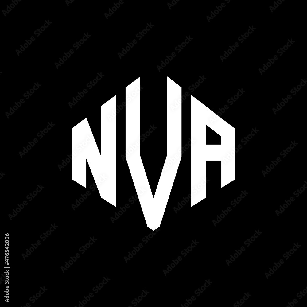 NVA letter logo design with polygon shape. NVA polygon and cube shape ...