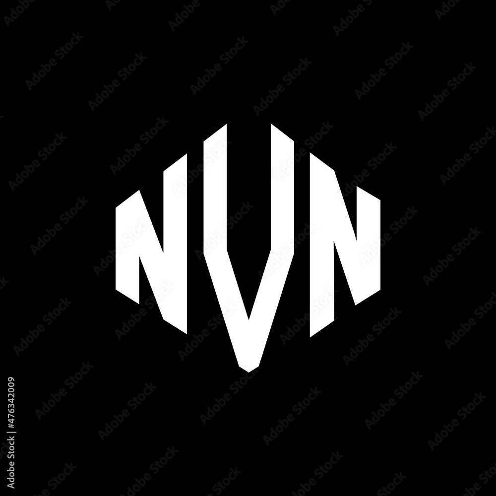 NVN letter logo design with polygon shape. NVN polygon and cube shape ...