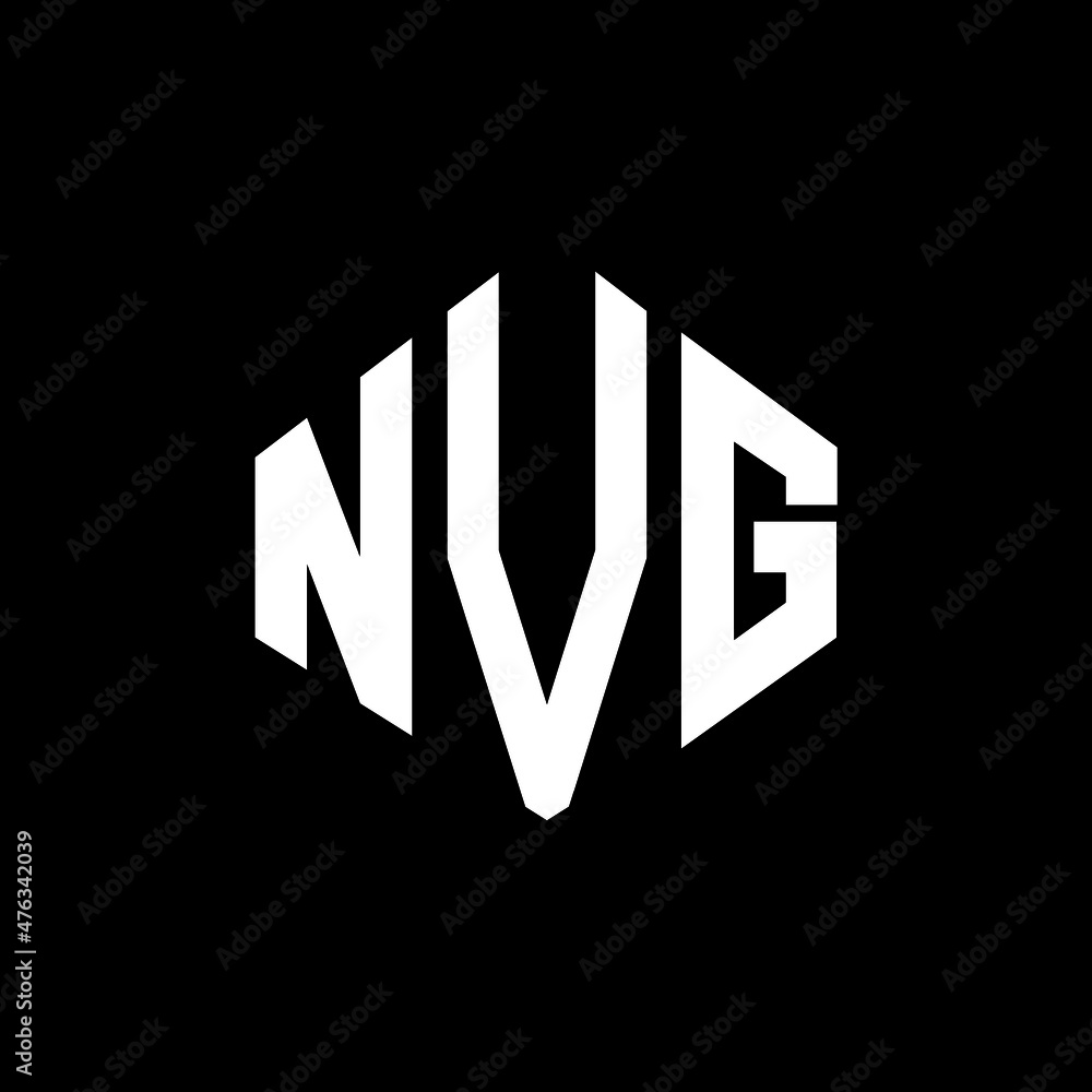 NVG letter logo design with polygon shape. NVG polygon and cube shape ...