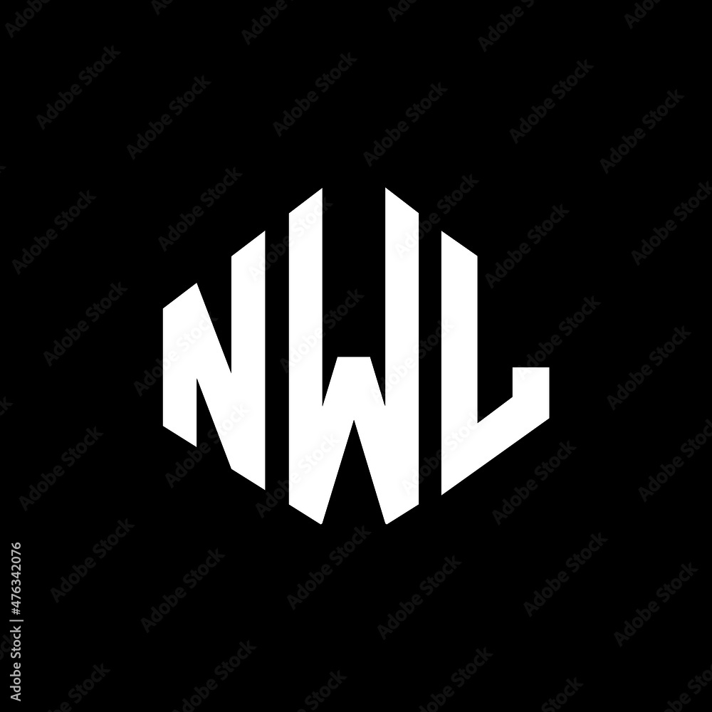 NWL letter logo design with polygon shape. NWL polygon and cube shape ...