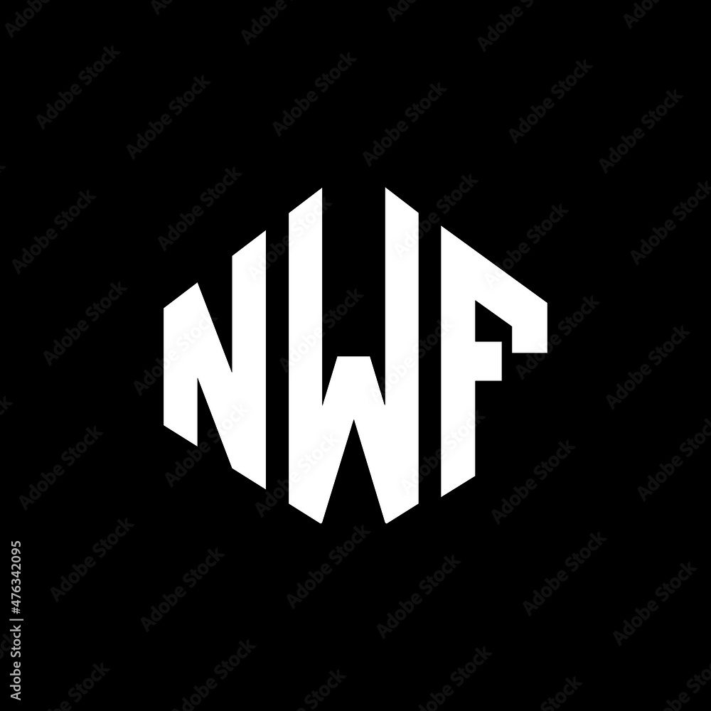 NWF letter logo design with polygon shape. NWF polygon and cube shape ...