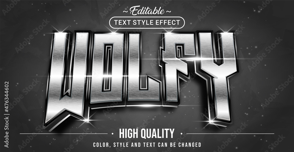 Editable text style effect - Wolf text style theme. Stock Vector ...