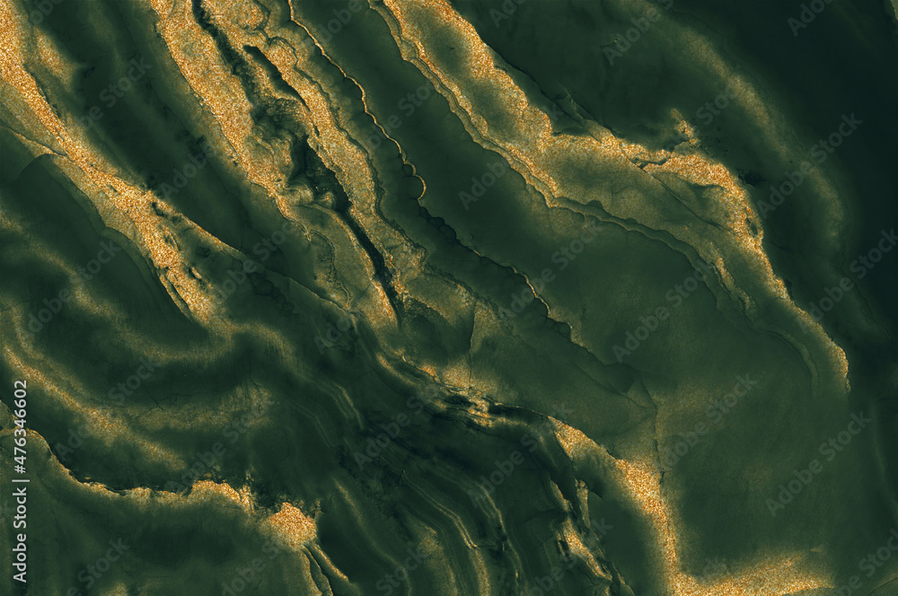 green marble with golden veins. green golden natural texture of marble ...