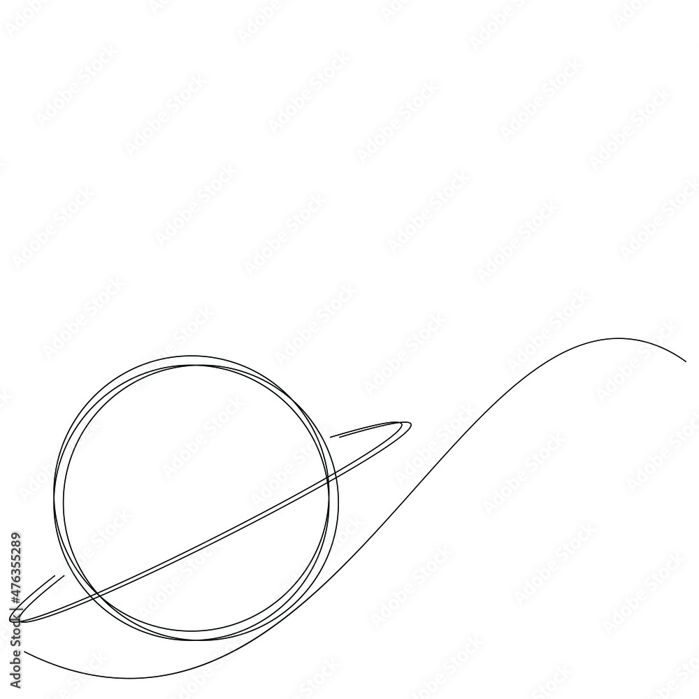 Jupiter planet line drawing vector illustration Stock Vector | Adobe Stock