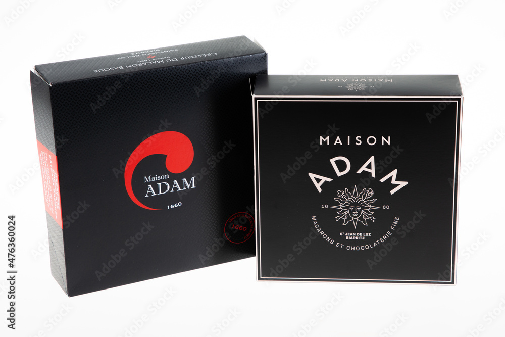 Maison adam logo brand basque baker sign text black box bakery shop ...