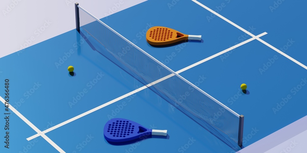 Padel court. Paddle court 3d render ilustración de Stock | Adobe Stock