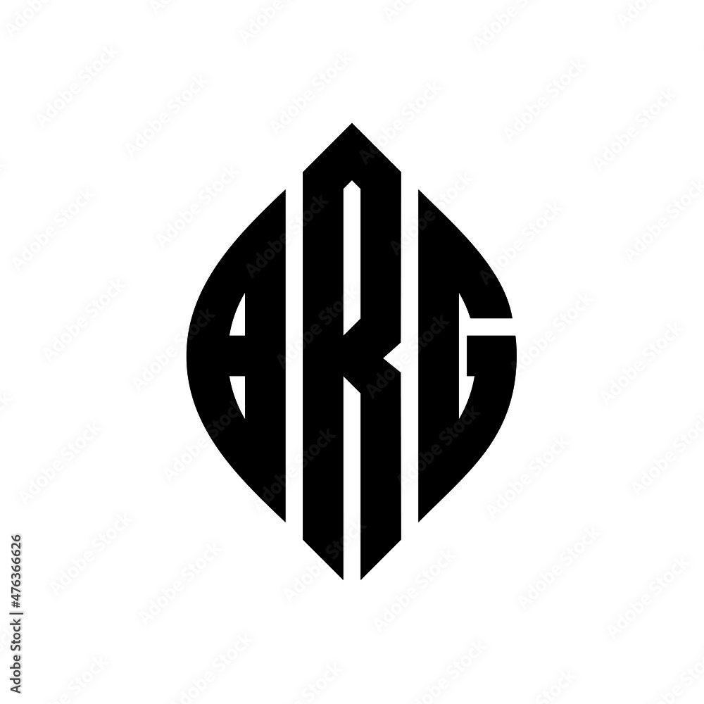 BRG circle letter logo design with circle and ellipse shape. BRG ...