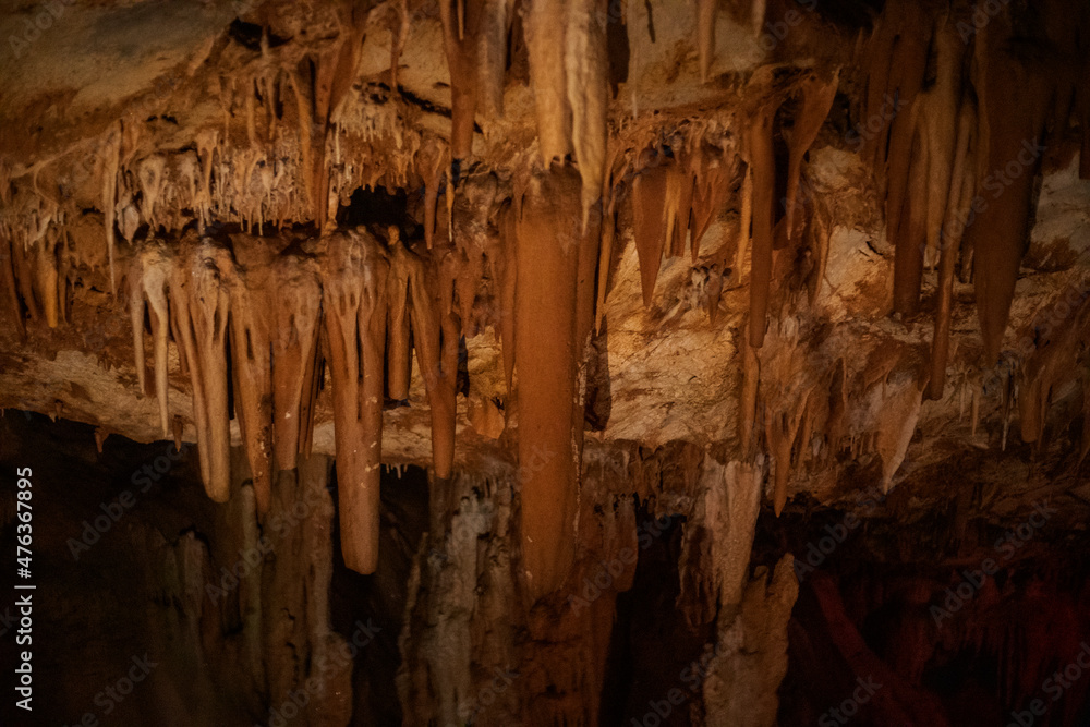 fabulous abstract background of stalactites, stalagmites and ...