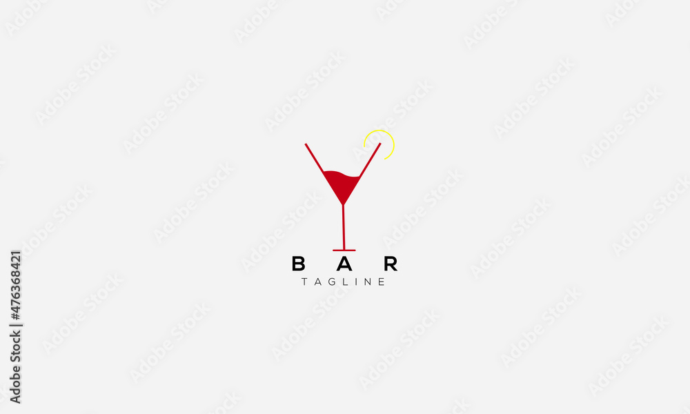 red bar logo and white background. Stock Vector | Adobe Stock
