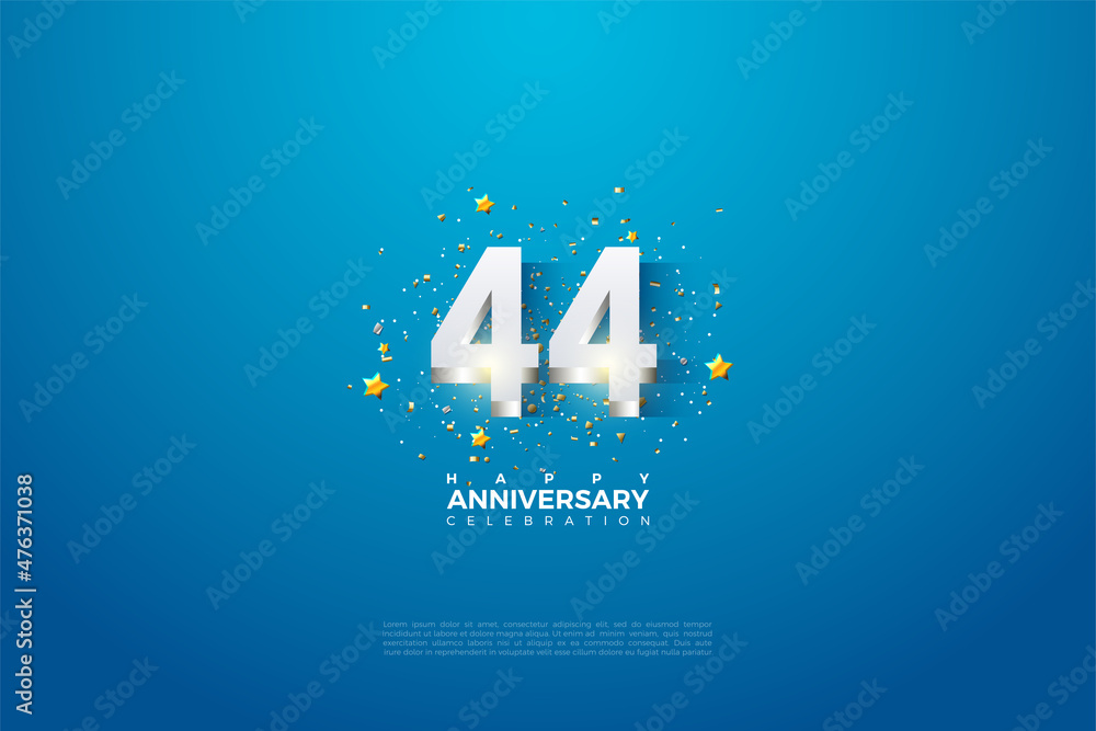 44th anniversary background illustration with colorful number. Stock ...