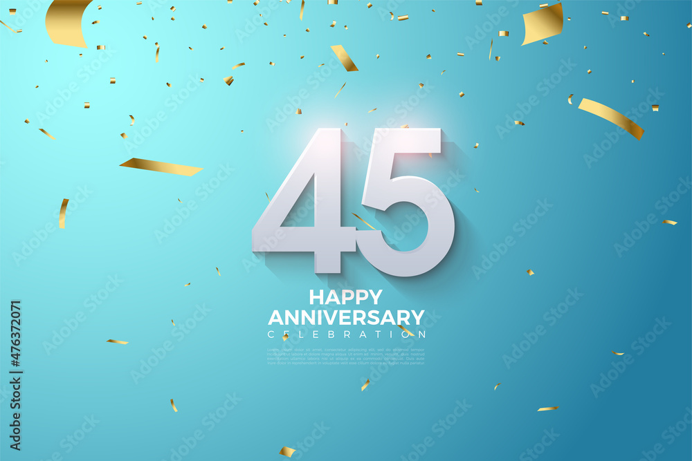 45th anniversary background illustration with colorful number. Stock ...
