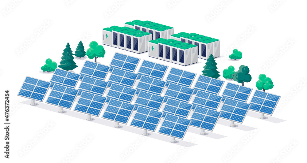 Renewable solar photovoltaic power plant generation station with ...