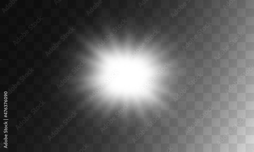 White Light Effect Transparent Background Vector Illustration ...