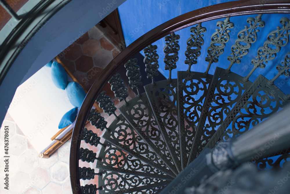 Malaysia - May 4, 2016: Spiral staircase in Cheong Fatt Tze - The Blue ...