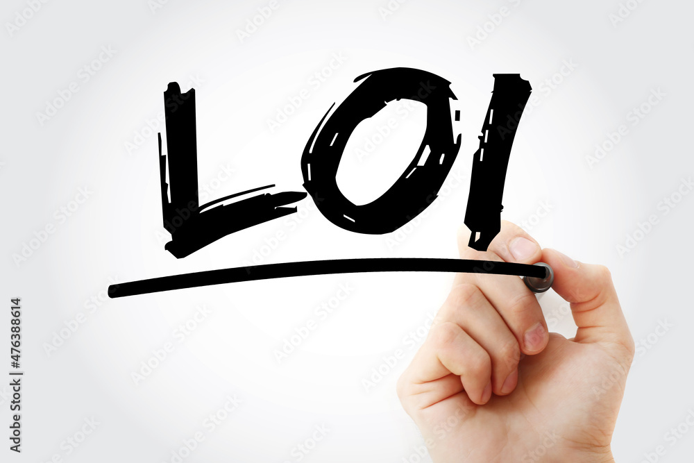 LOI - Letter of Intent acronym with marker, concept background. Stock ...