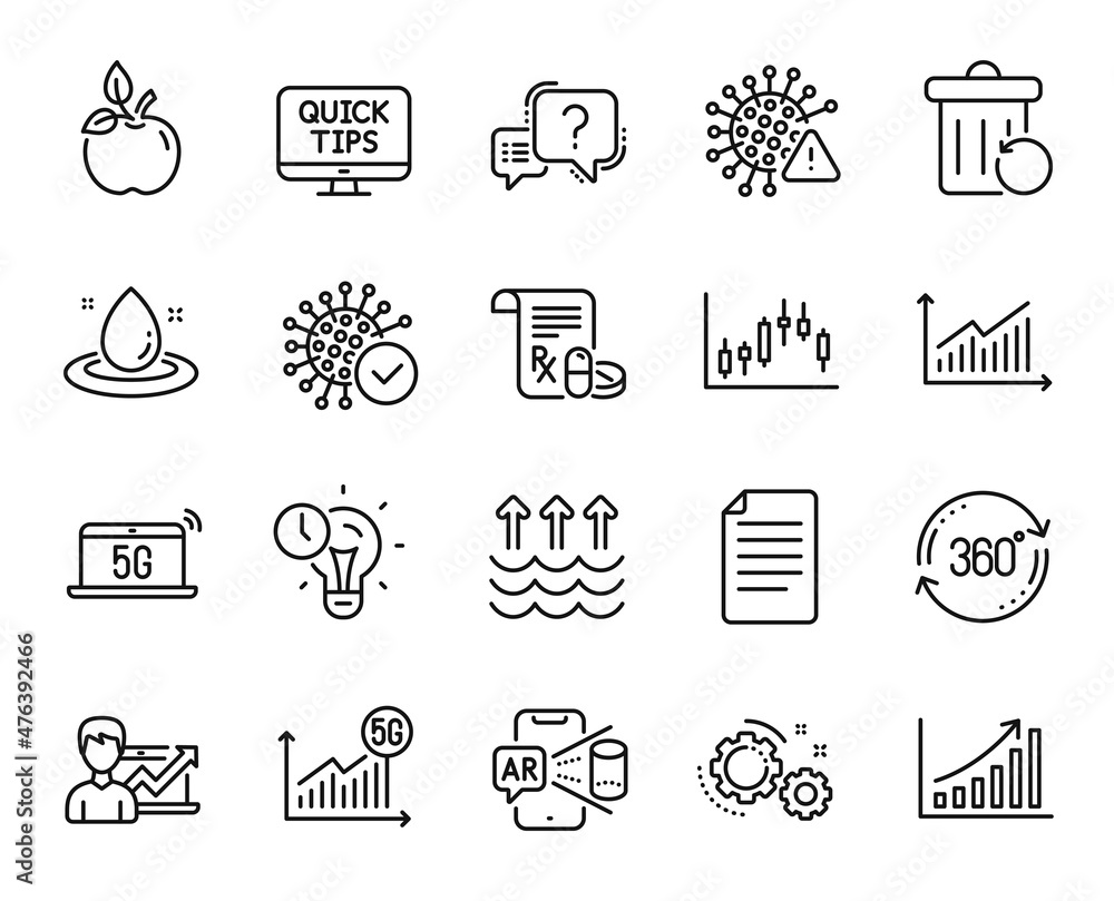 Vector set of File, Recovery trash and Augmented reality line icons set ...