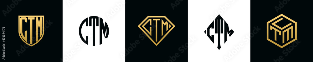 Initial letters CTM logo designs Bundle Stock Vector | Adobe Stock