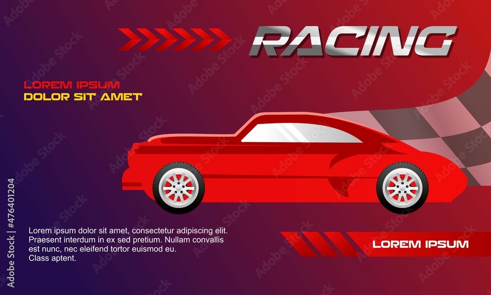 Racing poster creative vector, banner poster Stock Vector | Adobe Stock