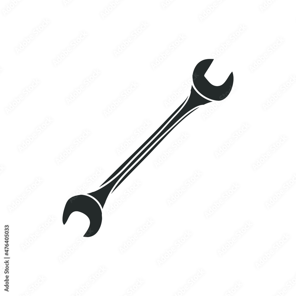 Fixed Keys Icon Silhouette Illustration. Repair Wrench Tool Vector ...