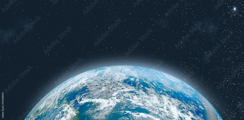 Planet earth globe view from space showing realistic earth surface and ...