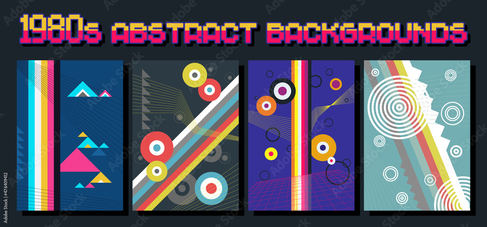1980s Abstract Backgrounds, Trendy Vintage Color Combinations from the ...