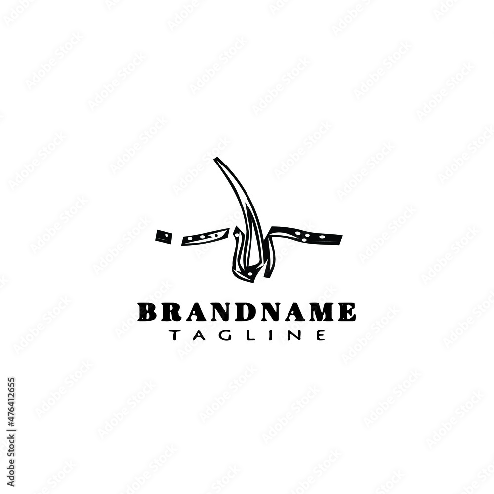hair in skin logo cartoon template black icon isolated vector Stock ...