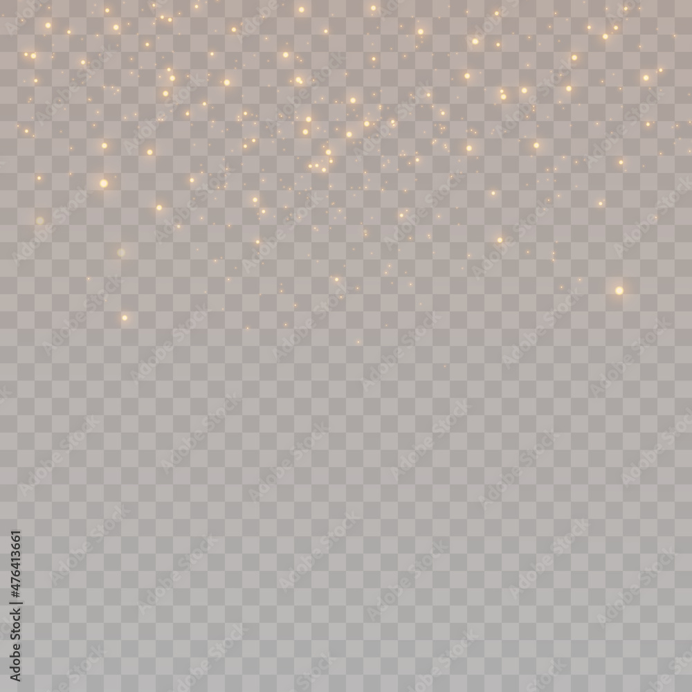 Glowing light effect with many glitter particles isolated on ...