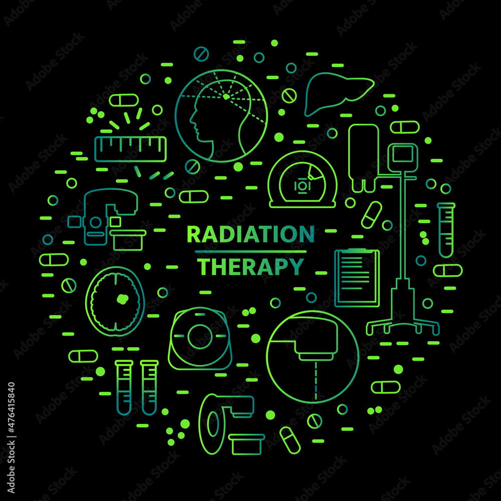 Vecteur Stock A radiation therapy line style design element for an ...
