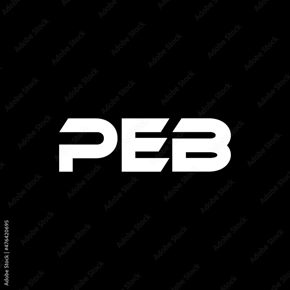 PEB letter logo design with black background in illustrator, vector ...