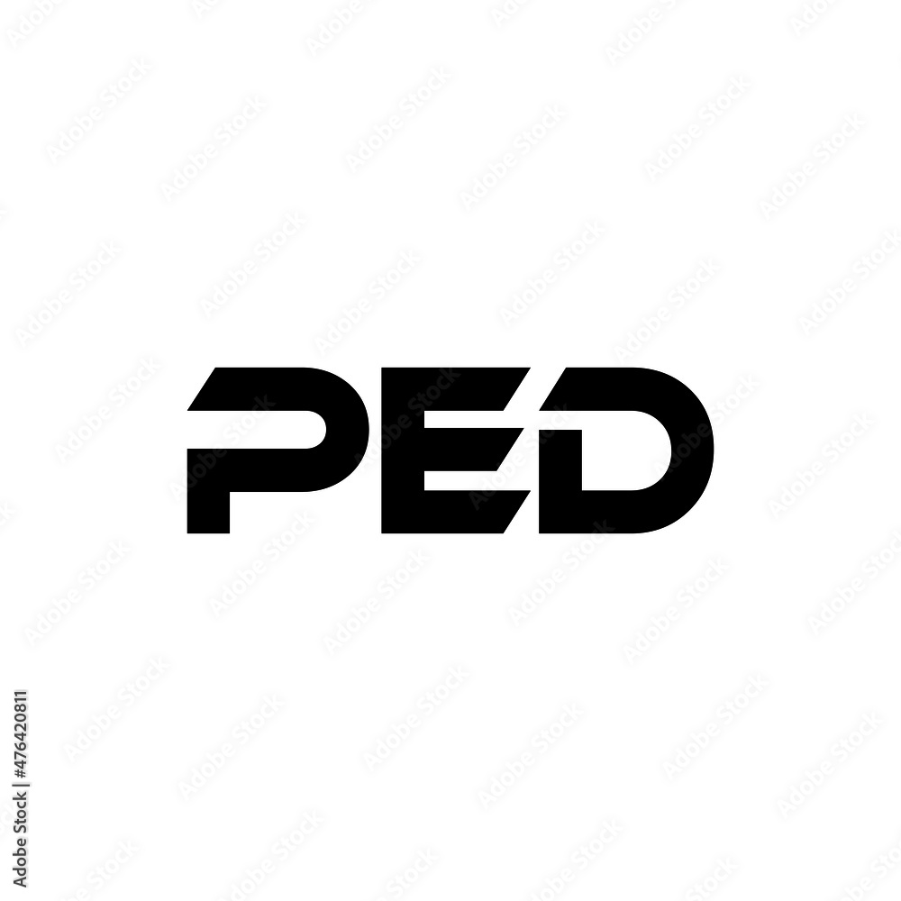 PED letter logo design with white background in illustrator, vector ...
