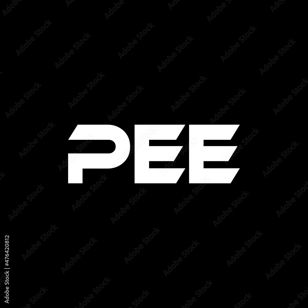 PEE letter logo design with black background in illustrator, vector ...
