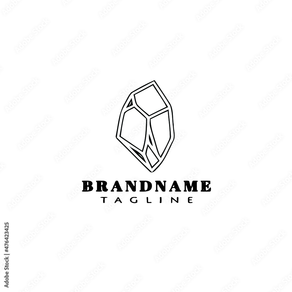 quartz logo cartoon icon template black isolated vector illustration ...