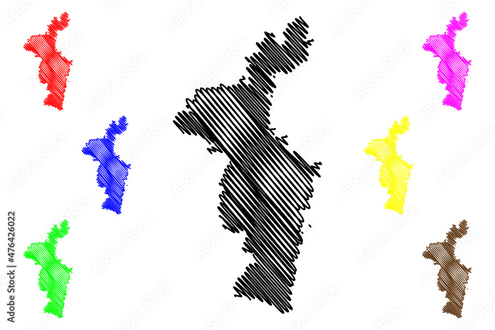 Poster Nadia district (West Bengal State, Republic of India) map vector ...