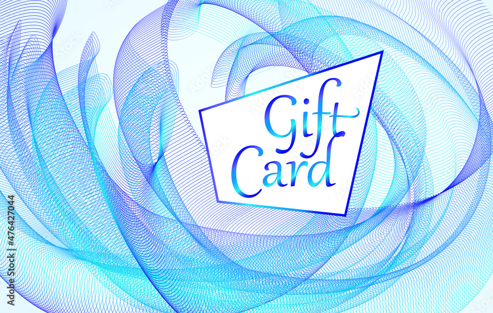 Blue line art dynamic pattern. Creative gift card design. Abstract ...