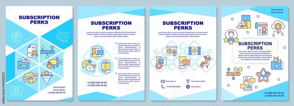 Subscription perks brochure template. Paying for content. Booklet print ...