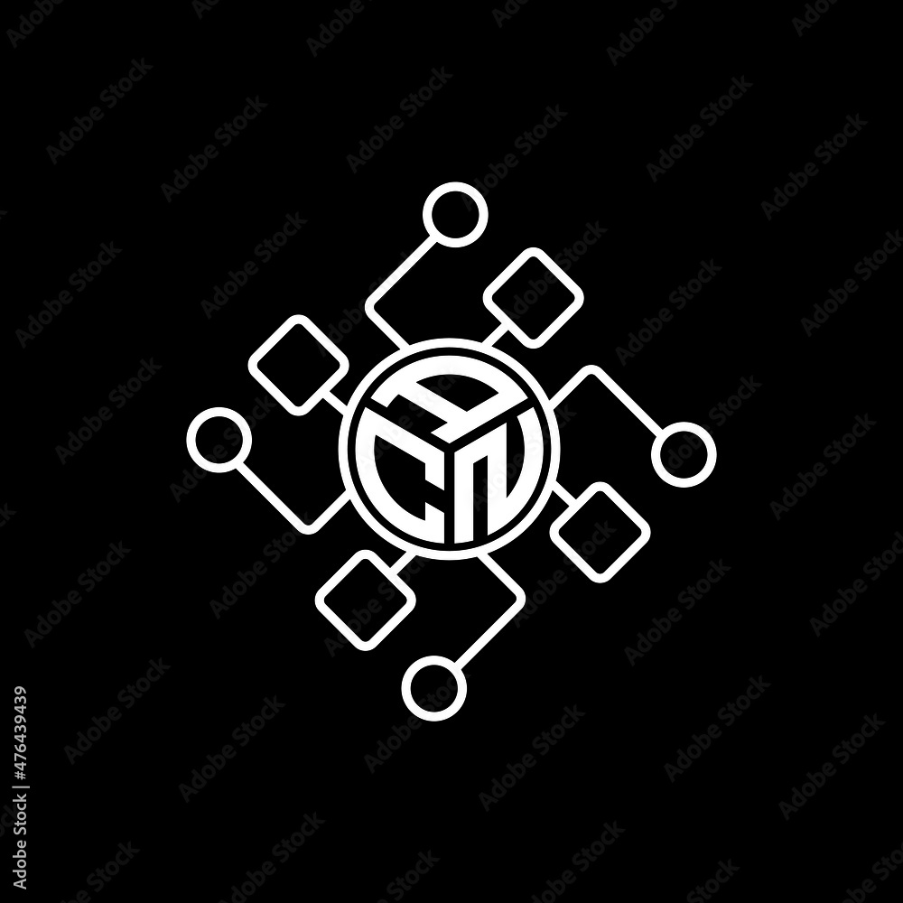 CAN letter logo design on black background. CAN circle letter logo ...