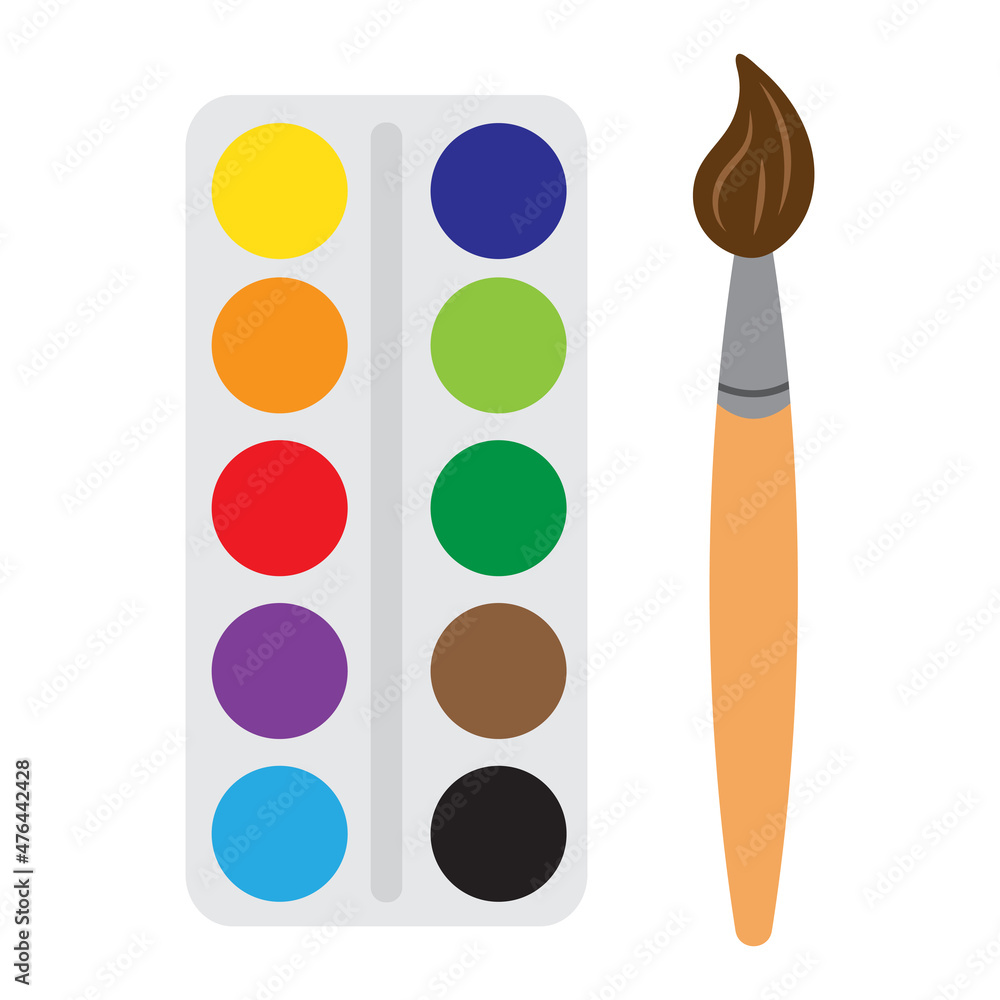 Artistic paints and paintbrush, art supplies for painting and drawing ...