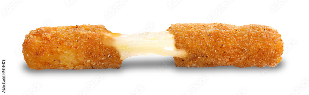 one mozzarella stick on white background isolated Stock Photo | Adobe Stock