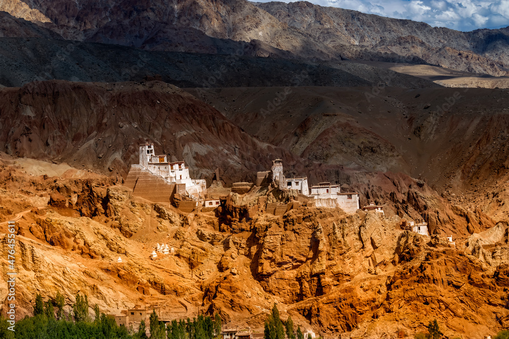 Basgo monastery - built under massive stones and rocks of Leh, Ladakh ...