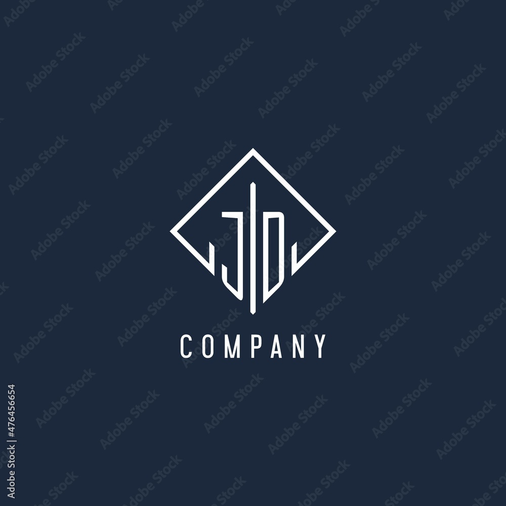 JD initial logo with luxury rectangle style design Stock Vector | Adobe ...