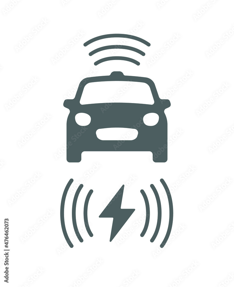 Wireless car charging station icon. Electric car charging illustration ...
