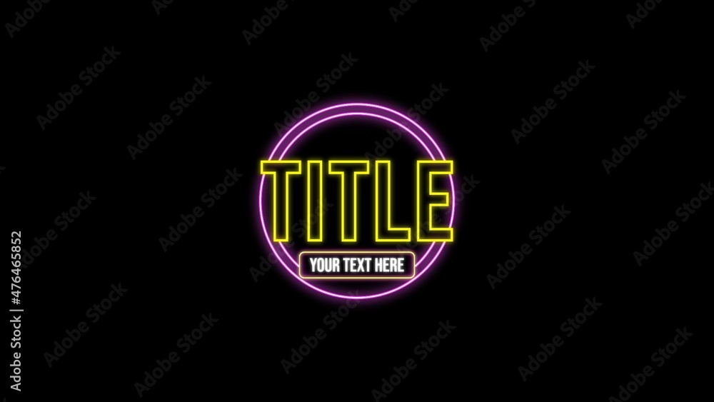 Stylish Neon Titles Stock Template | Adobe Stock